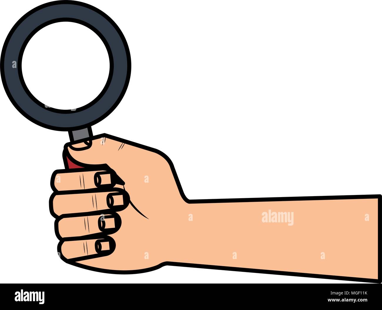 hand human with magnifying glass isolated icon Stock Vector Image & Art ...