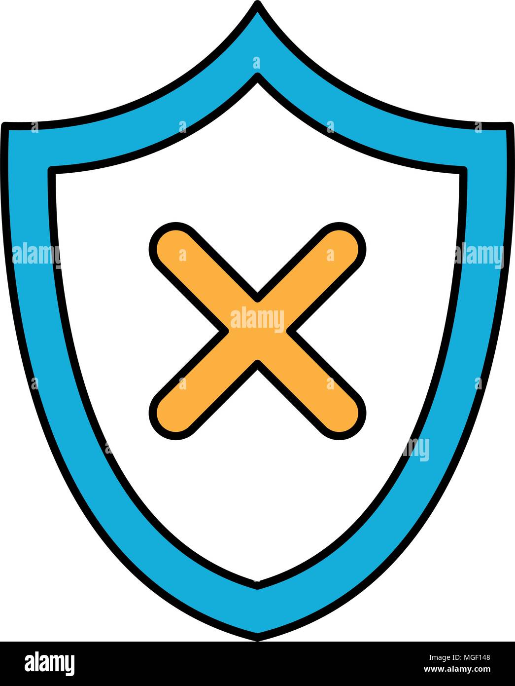 shield with X icon Stock Vector Image & Art - Alamy