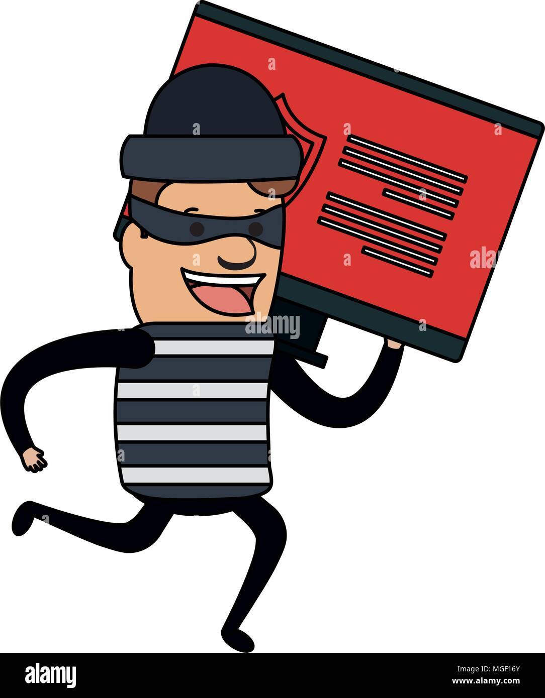 Scared person computer Stock Vector Images - Alamy