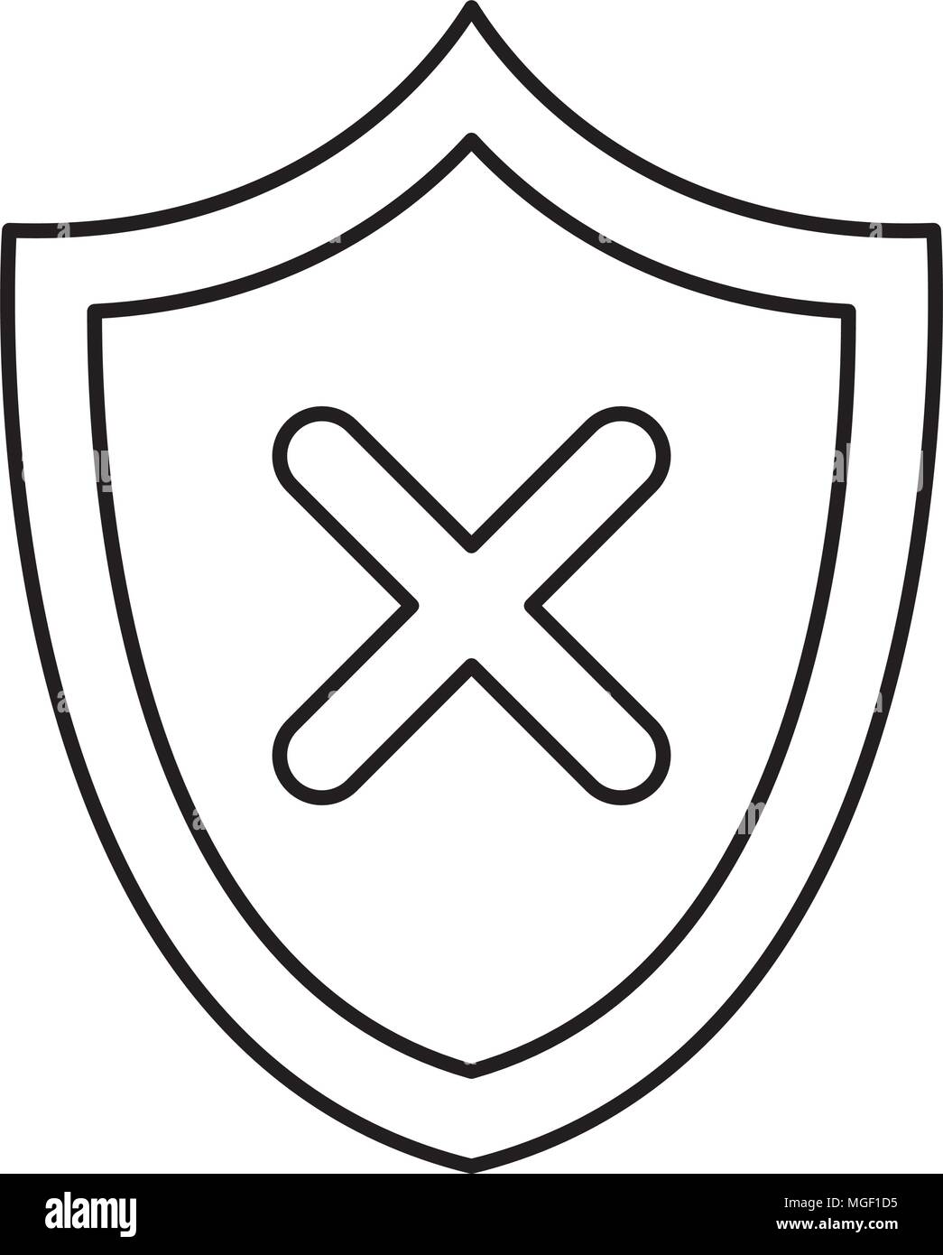 shield with X icon Stock Vector Image & Art - Alamy