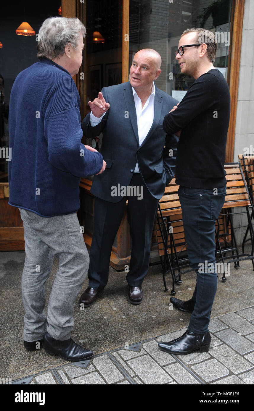The cast of ’The Krays: Dead Man Walking’ during filming outside ...