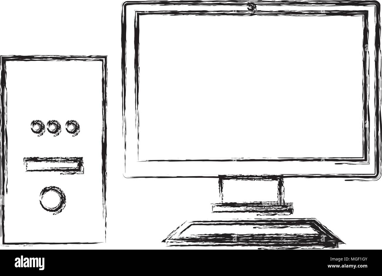 desktop computer isolated icon Stock Vector Image & Art - Alamy