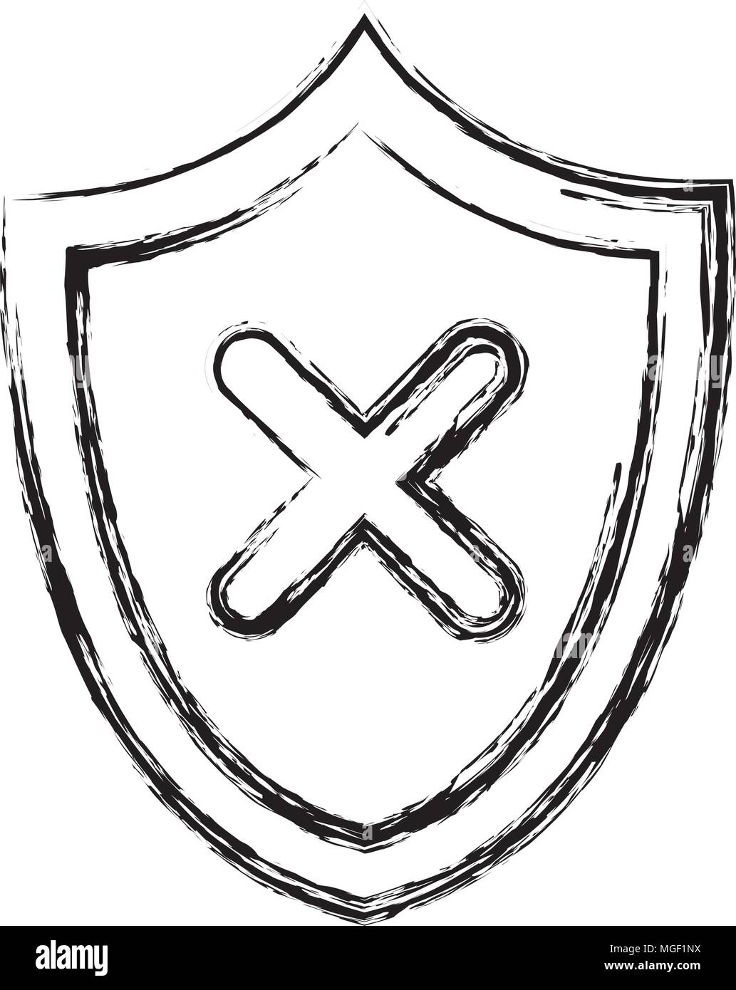 shield with X icon Stock Vector Image & Art - Alamy