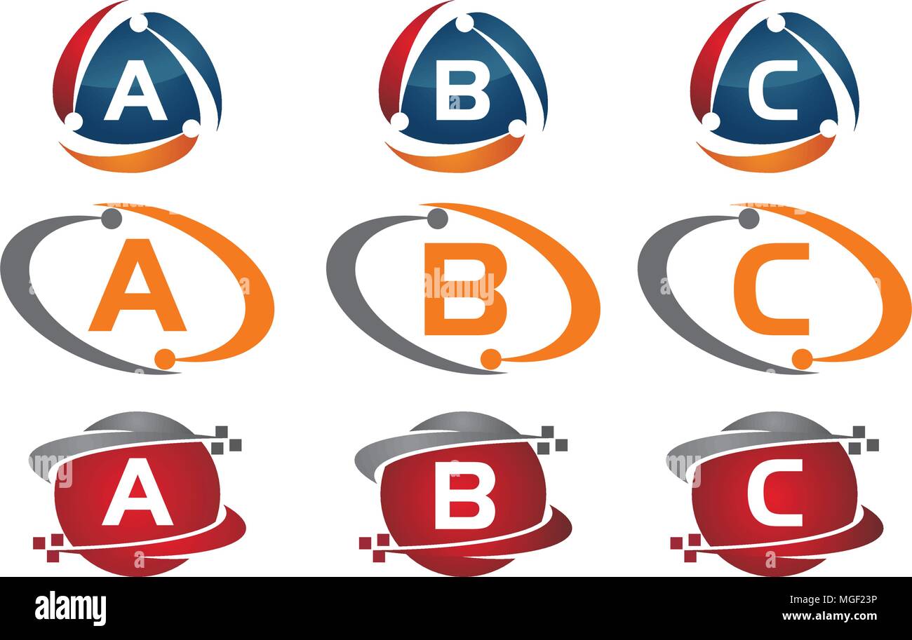 Technology Template Design Initial Set Stock Vector Image & Art - Alamy