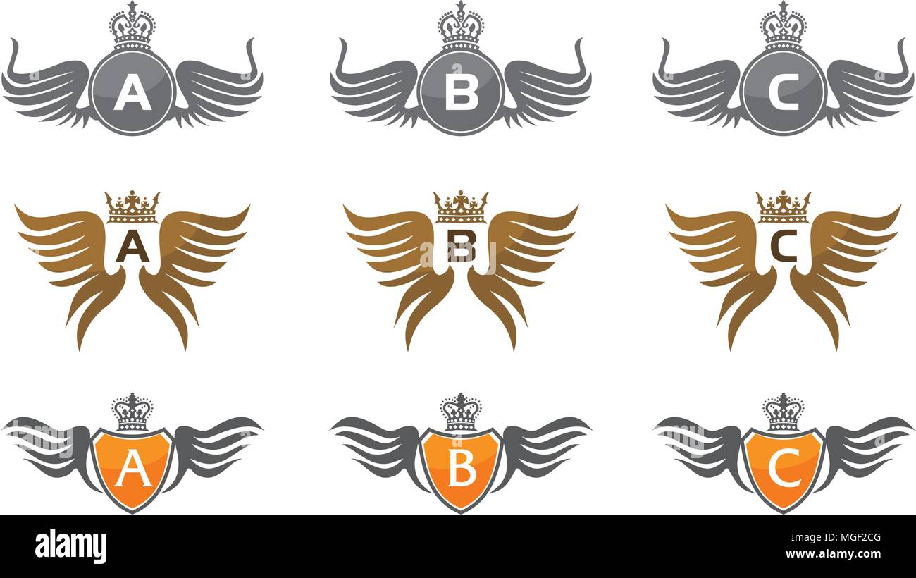 Wing Crown Design Template Set Stock Vector Image & Art - Alamy