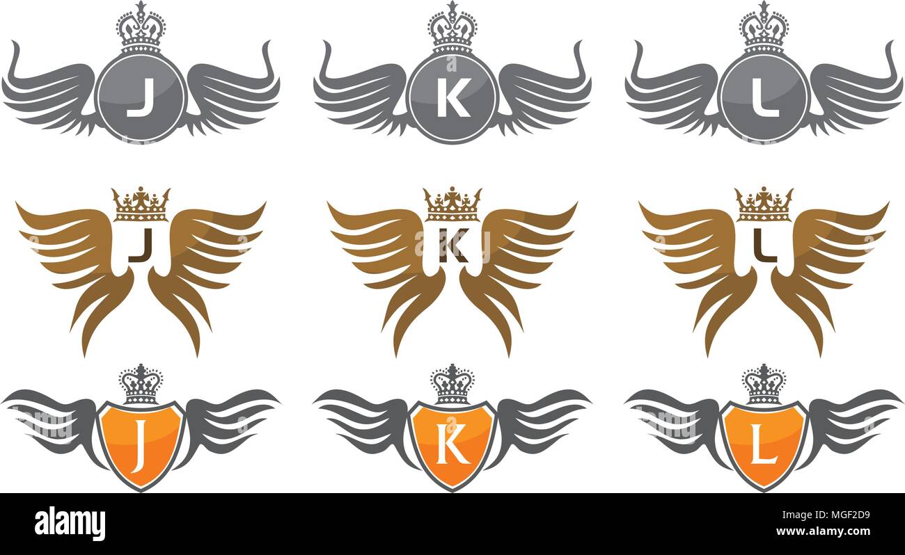 Wing Crown Design Template Set Stock Vector Image & Art - Alamy