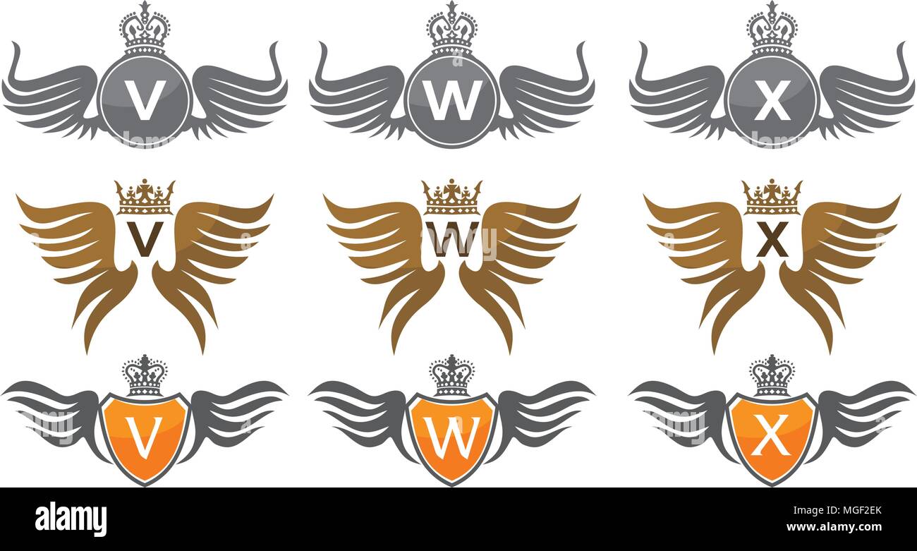 Wing Crown Design Template Set Stock Vector Image & Art - Alamy