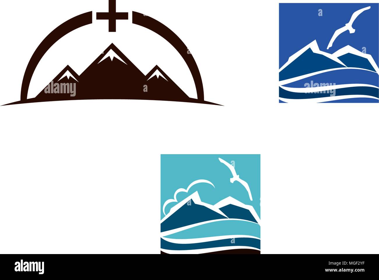 Mountain Design Template Set Stock Vector Image & Art - Alamy