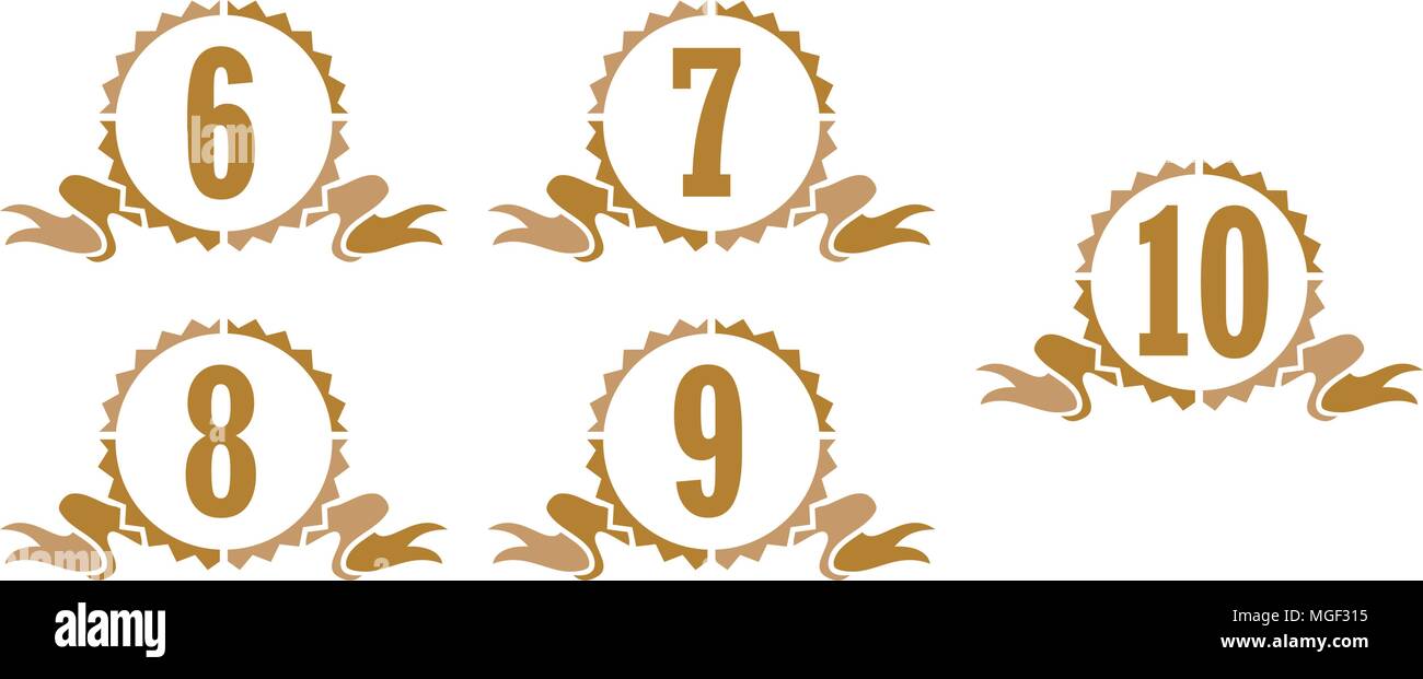 Best Quality Ribbon Number Set Stock Vector Image & Art - Alamy