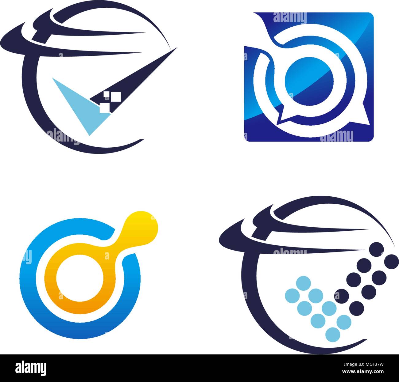 Technology Connection Logo Set Stock Vector Image & Art - Alamy