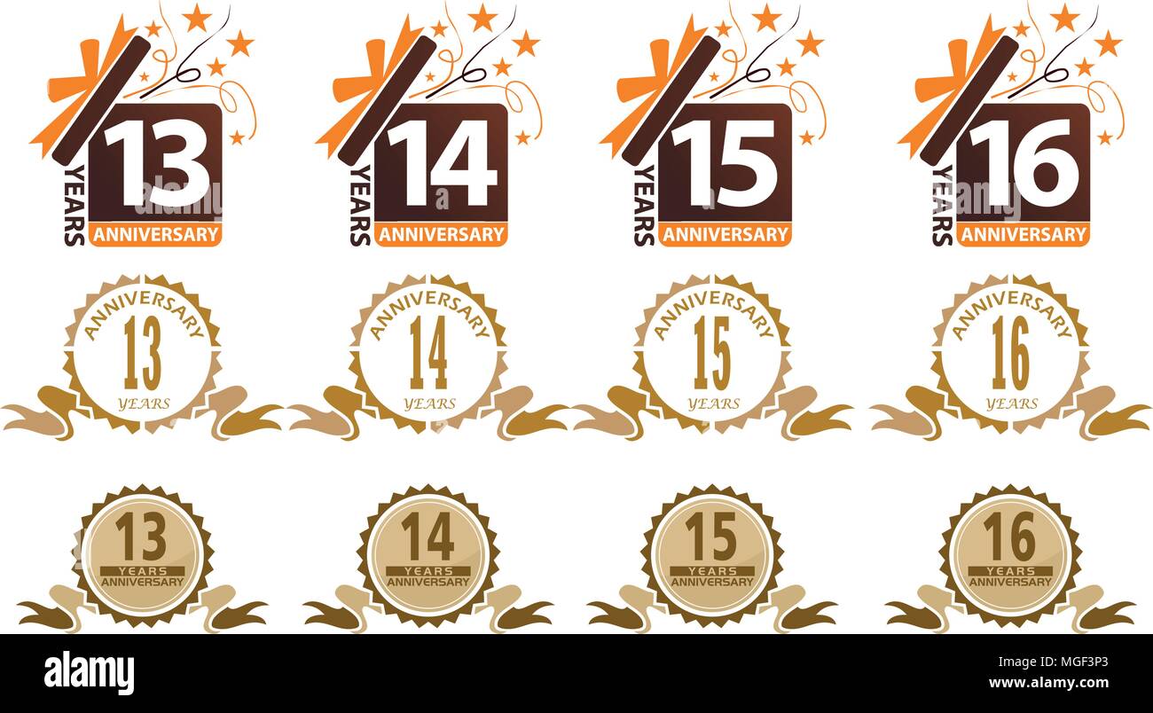 Ribbon Anniversary Template Set Stock Vector Image & Art - Alamy