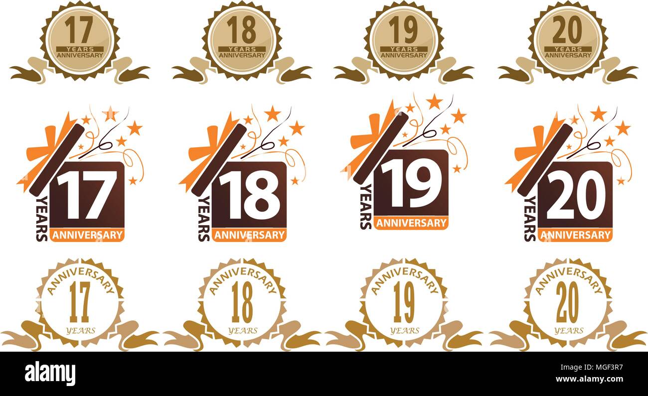 Ribbon Anniversary Template Set Stock Vector Image & Art - Alamy