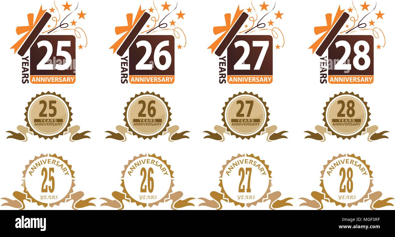 Ribbon Anniversary Template Set Stock Vector Image & Art - Alamy
