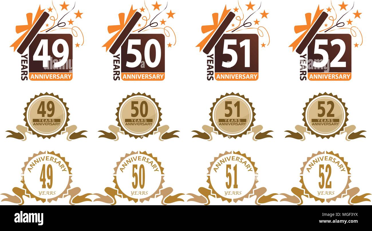 Ribbon Anniversary Template Set Stock Vector Image & Art - Alamy