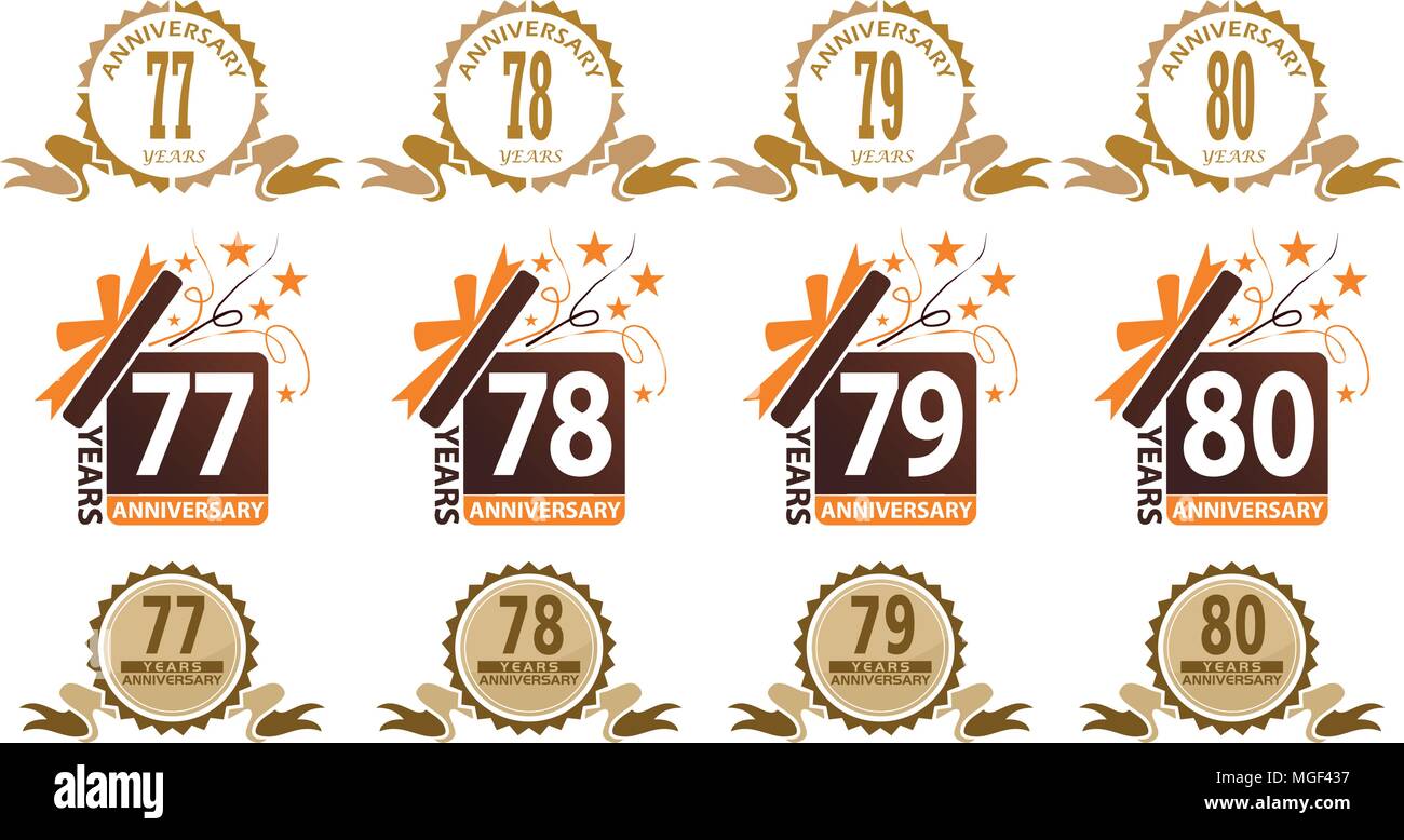 Ribbon Anniversary Template Set Stock Vector Image & Art - Alamy