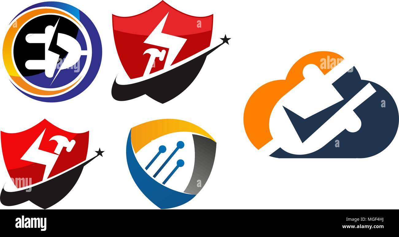 Electricity Vector Template Set Stock Vector Image & Art - Alamy