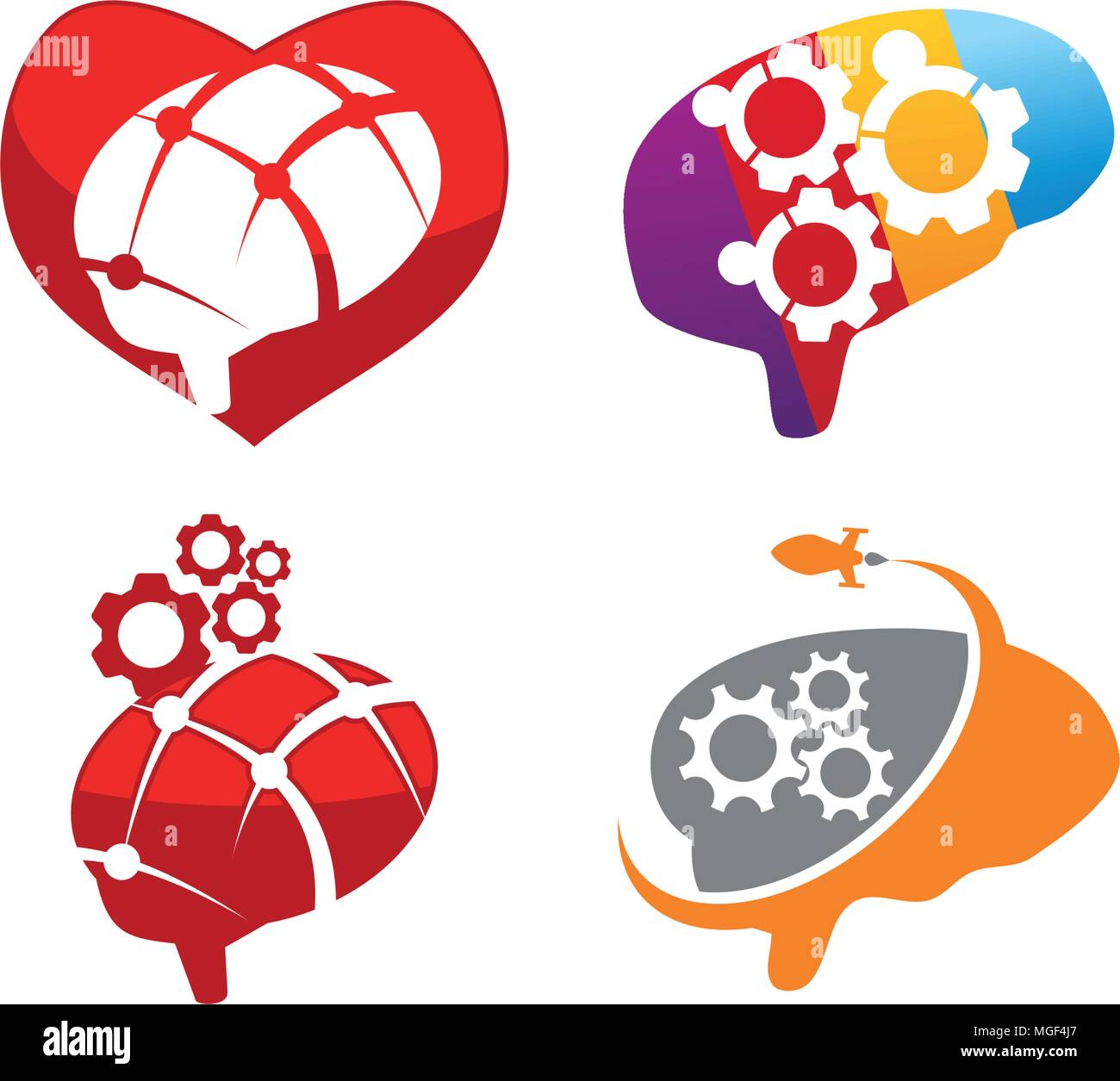 Brain Vector Template Set Stock Vector Image & Art - Alamy