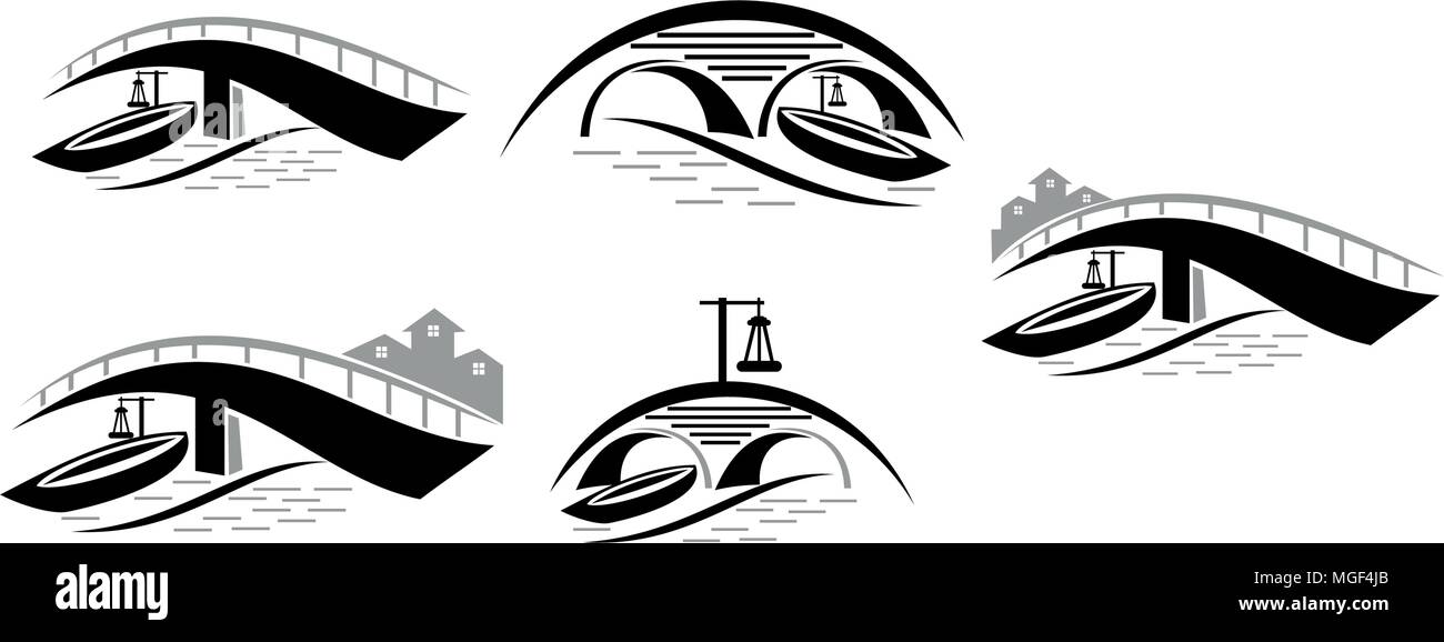 Isolated medieval bridge building Stock Vector Images - Alamy