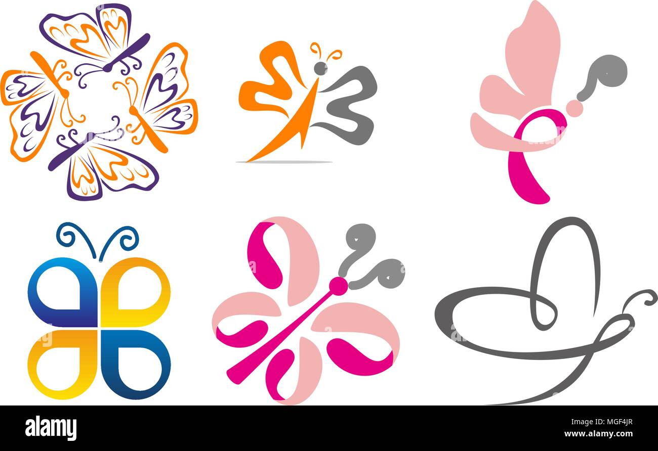 Butterfly Vector Template Set Stock Vector Image & Art - Alamy