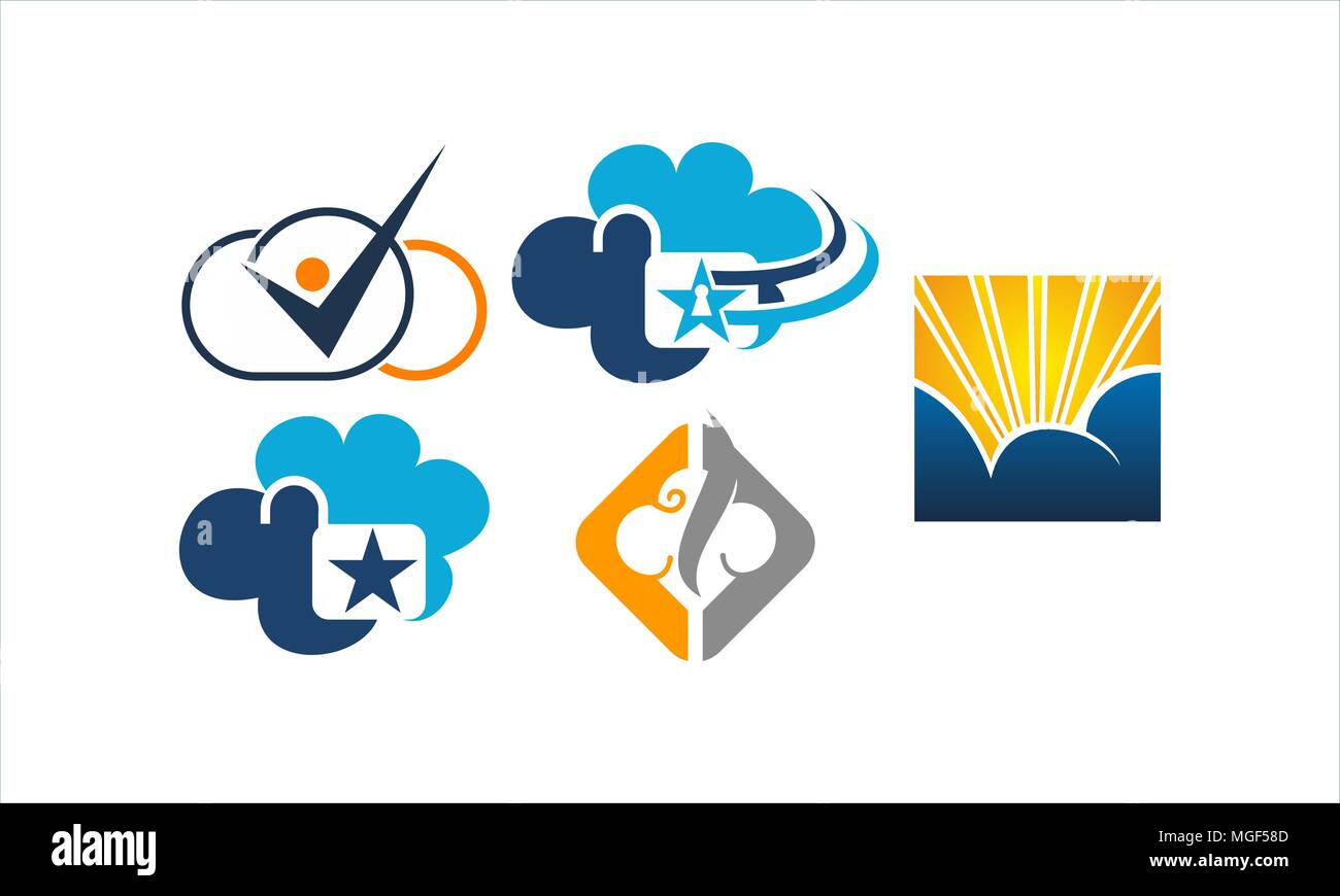 Cloud Solution Template Set Stock Vector Image & Art - Alamy