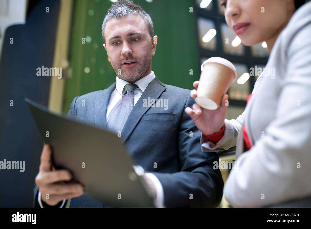 Male boss talking secretary hi-res stock photography and images - Alamy
