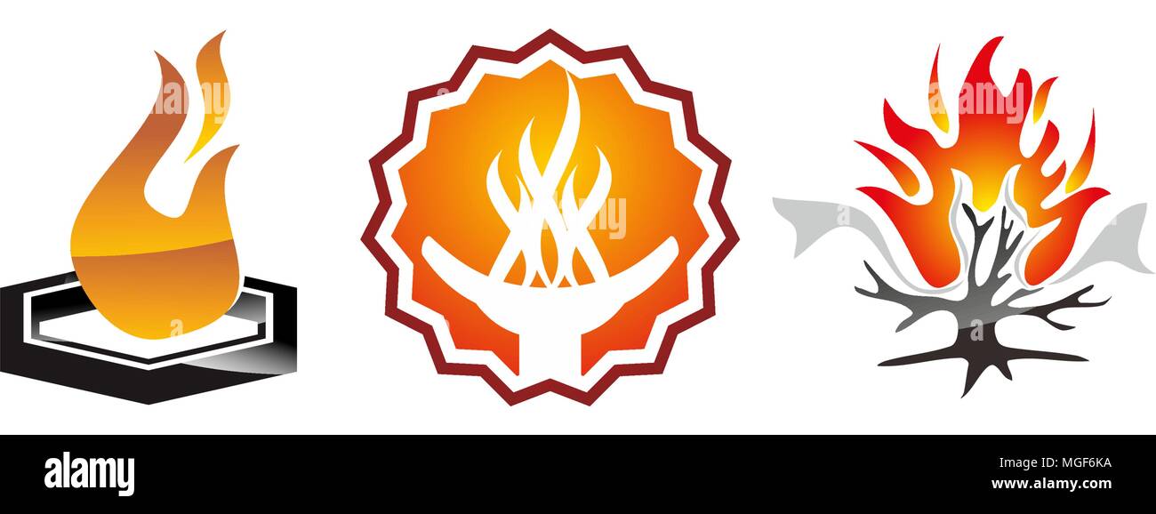 Fire Vector Template Set Stock Vector Image & Art - Alamy