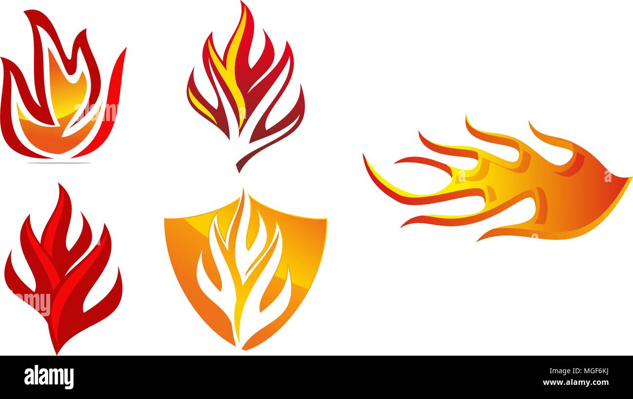 Fire Vector Template Set Stock Vector Image & Art - Alamy
