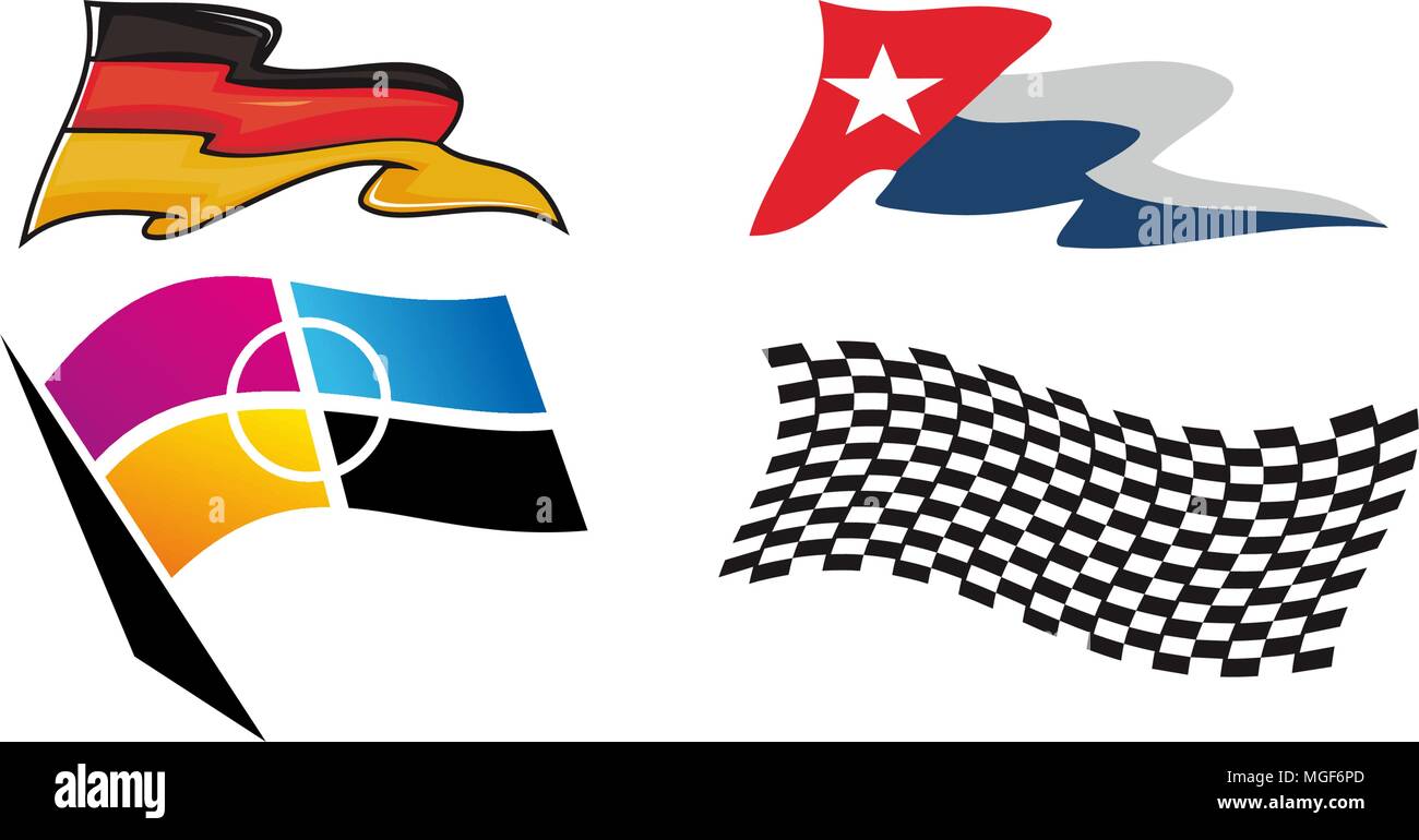 Dynamic Racing Flag Template Set Stock Vector Image & Art - Alamy