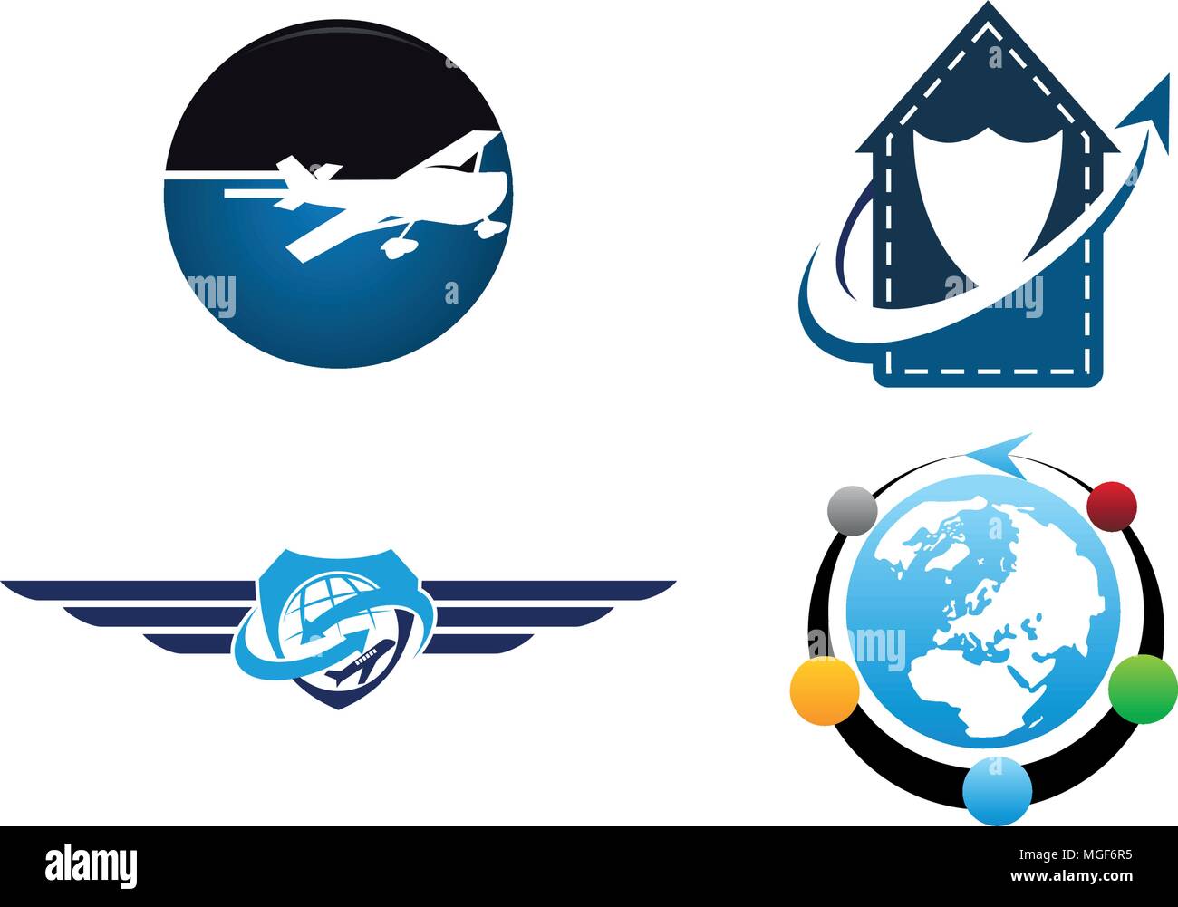 Airplane Travel Vector Template Set Stock Vector Image & Art - Alamy