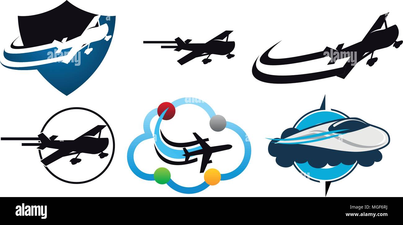 Airplane Travel Vector Template Set Stock Vector Image & Art - Alamy