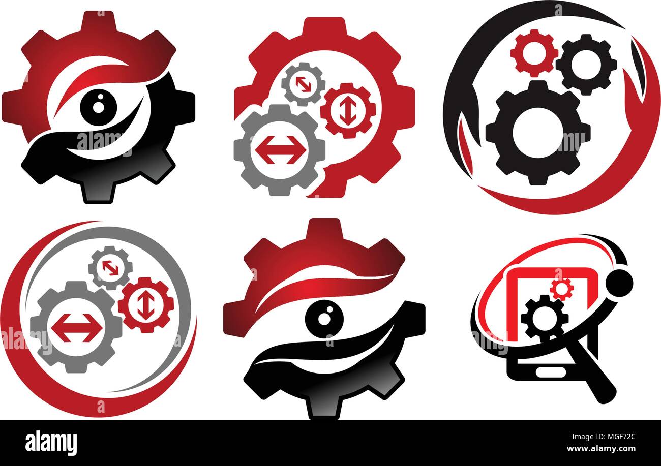 Gear Template icon Set Stock Vector Image & Art - Alamy