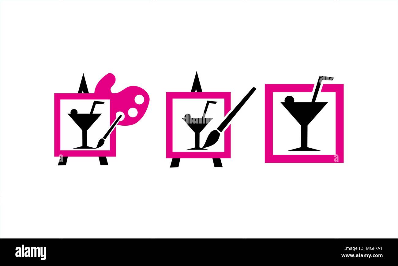 Cocktail Canvas Studio Set Stock Vector Image & Art - Alamy