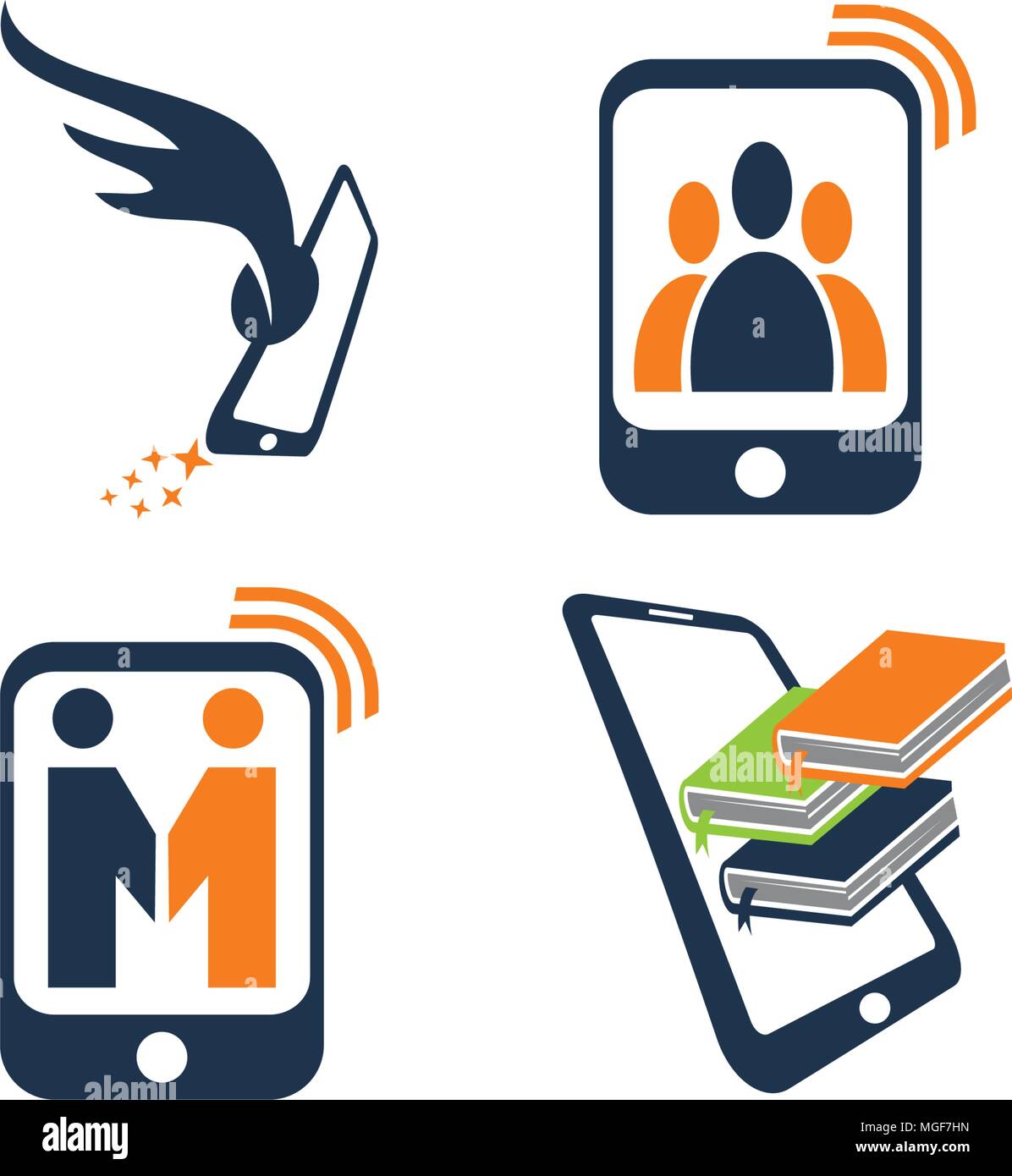 Mobile Group Relationship Set Stock Vector Image & Art - Alamy