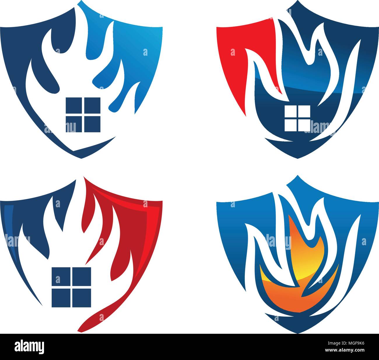 Fire Shield Home Set Stock Vector Image & Art - Alamy
