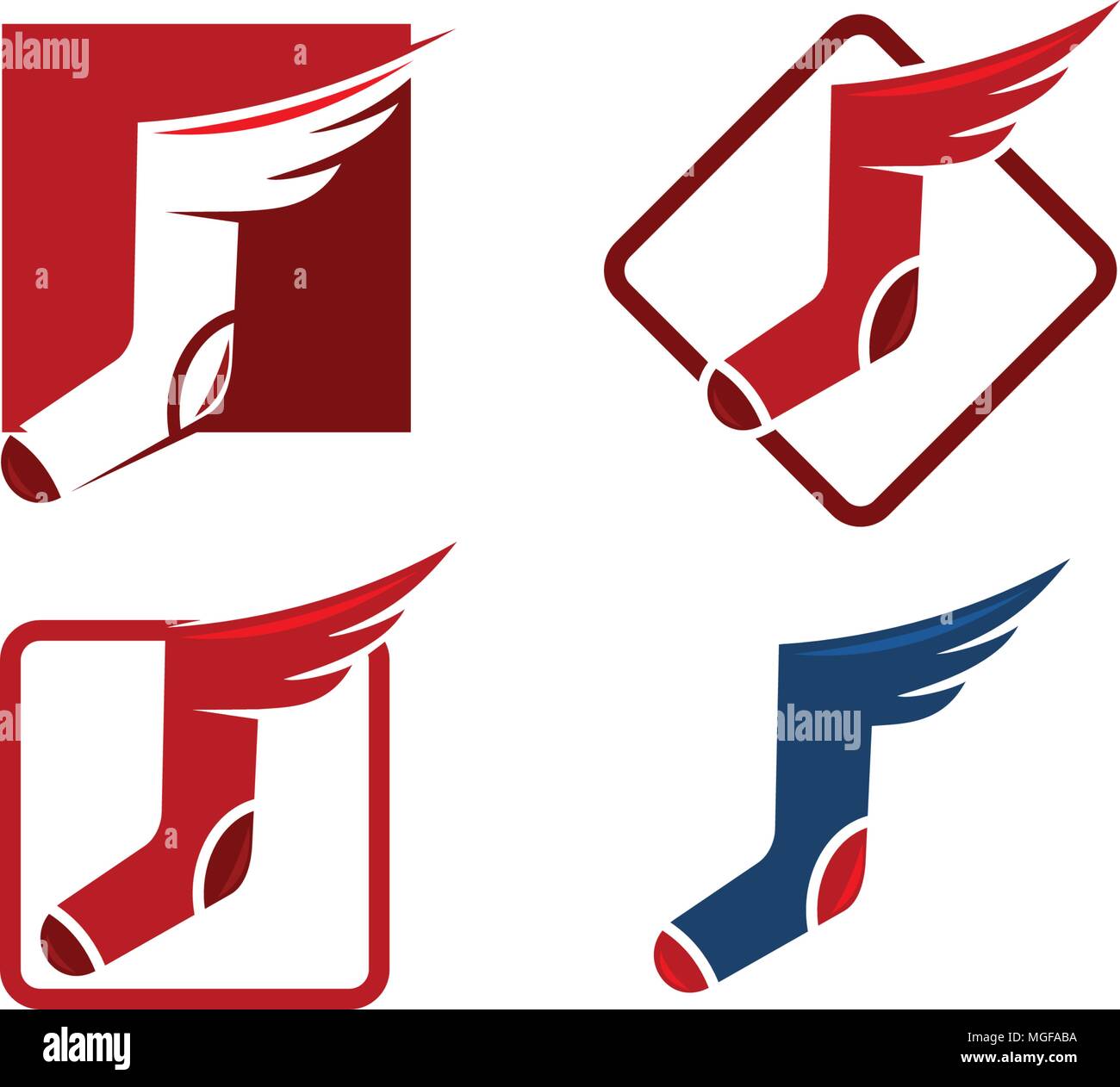 Winged Foot Logo Vector