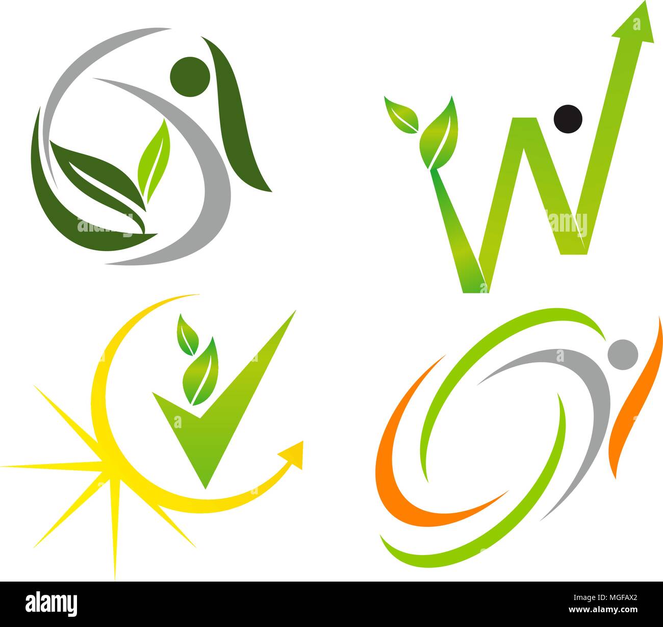 Leaf Health Template Set Stock Vector Image & Art - Alamy