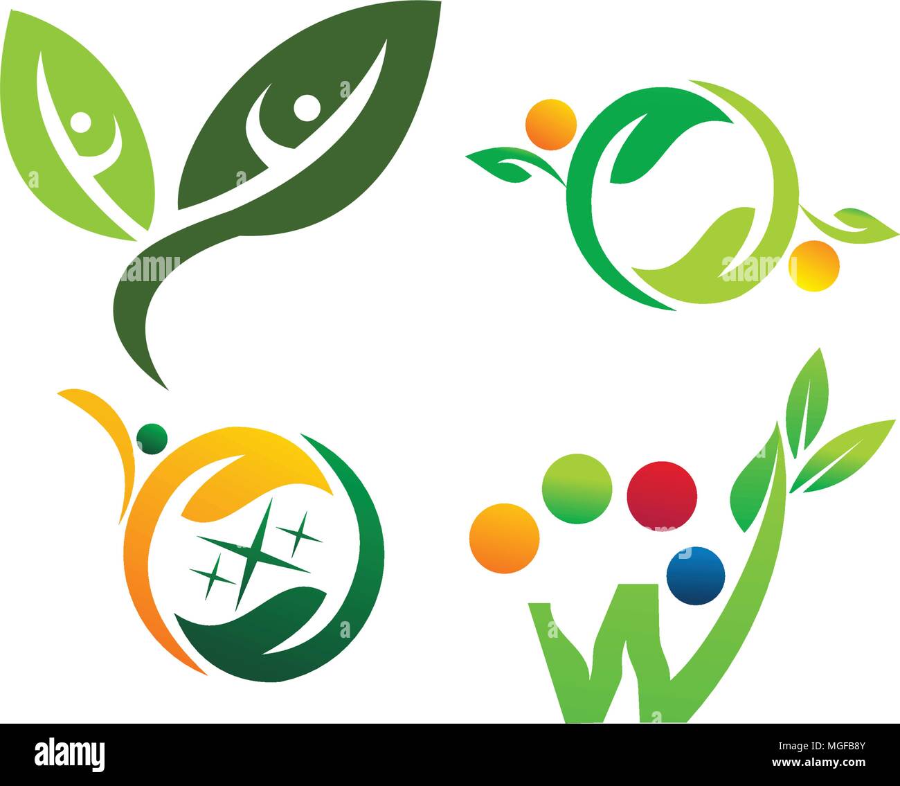 Leaf Health Template Set Stock Vector Image & Art - Alamy