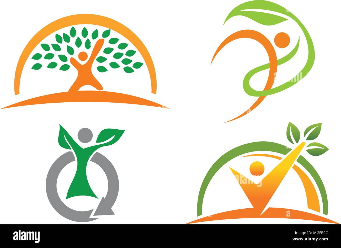 Leaf Health Template Set Stock Vector Image & Art - Alamy