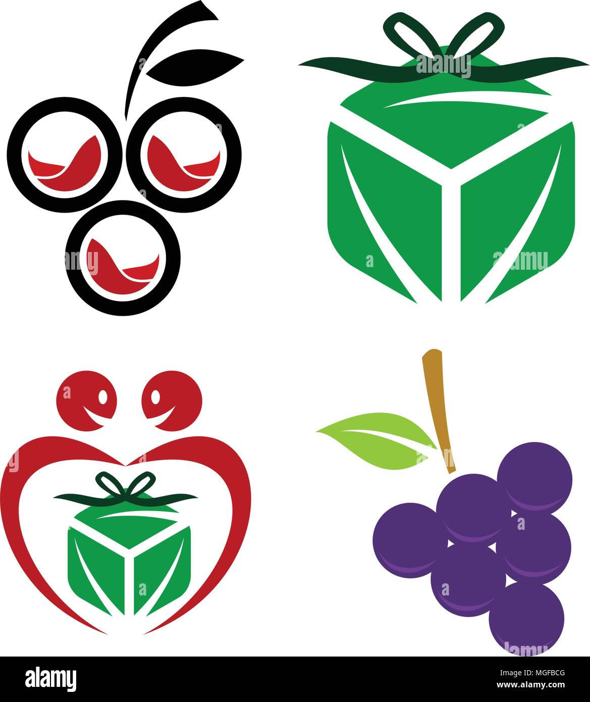 Fruit Leaf Template Set Stock Vector Image & Art - Alamy