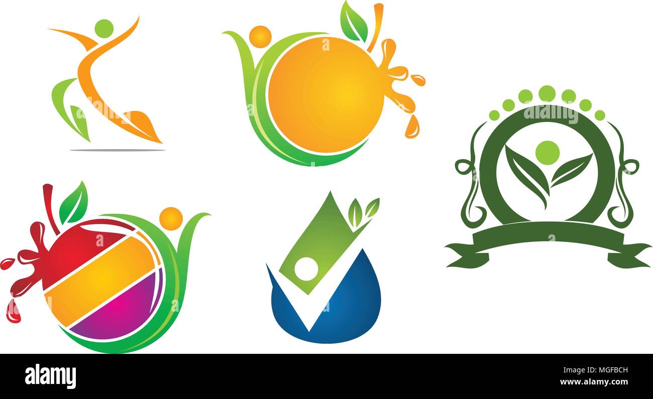 Leaf Health Template Set Stock Vector Image & Art - Alamy