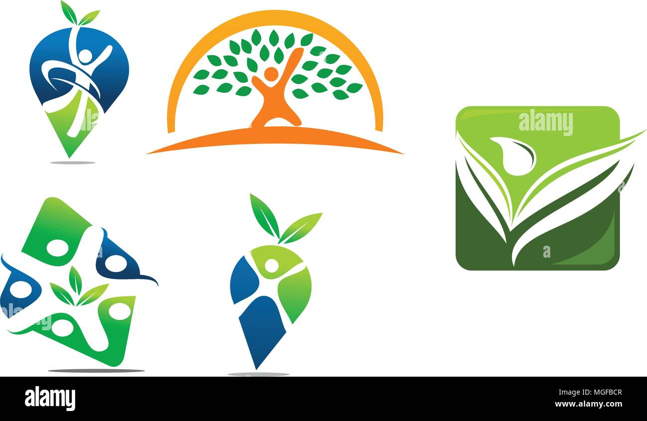 Leaf Health Template Set Stock Vector Image & Art - Alamy