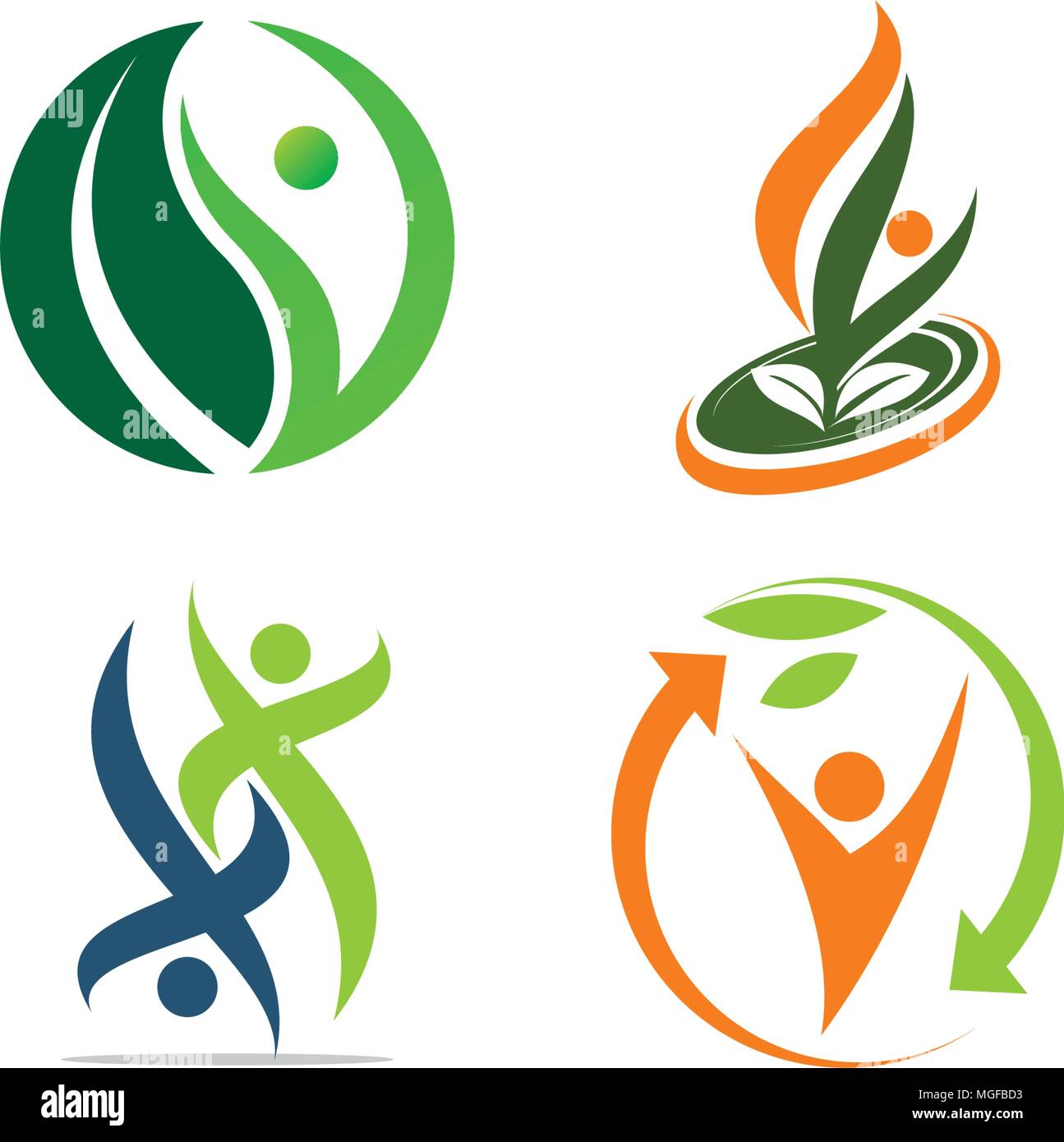 Leaf Health Template Set Stock Vector Image & Art - Alamy