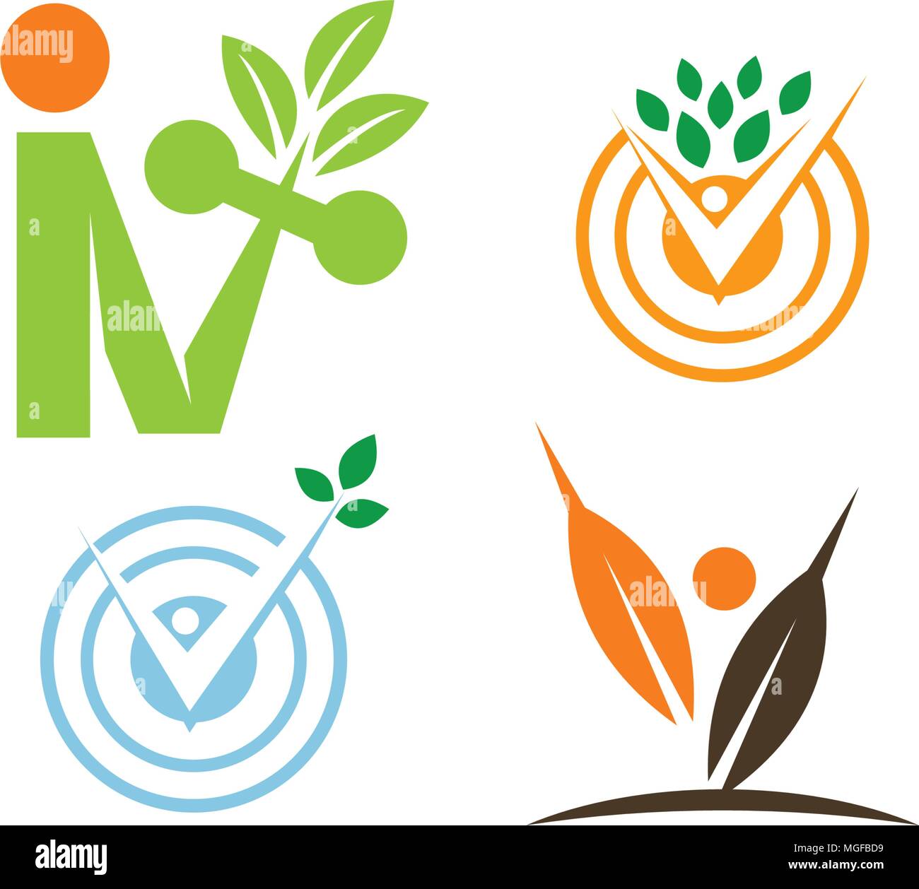 Leaf Health Template Set Stock Vector Image & Art - Alamy