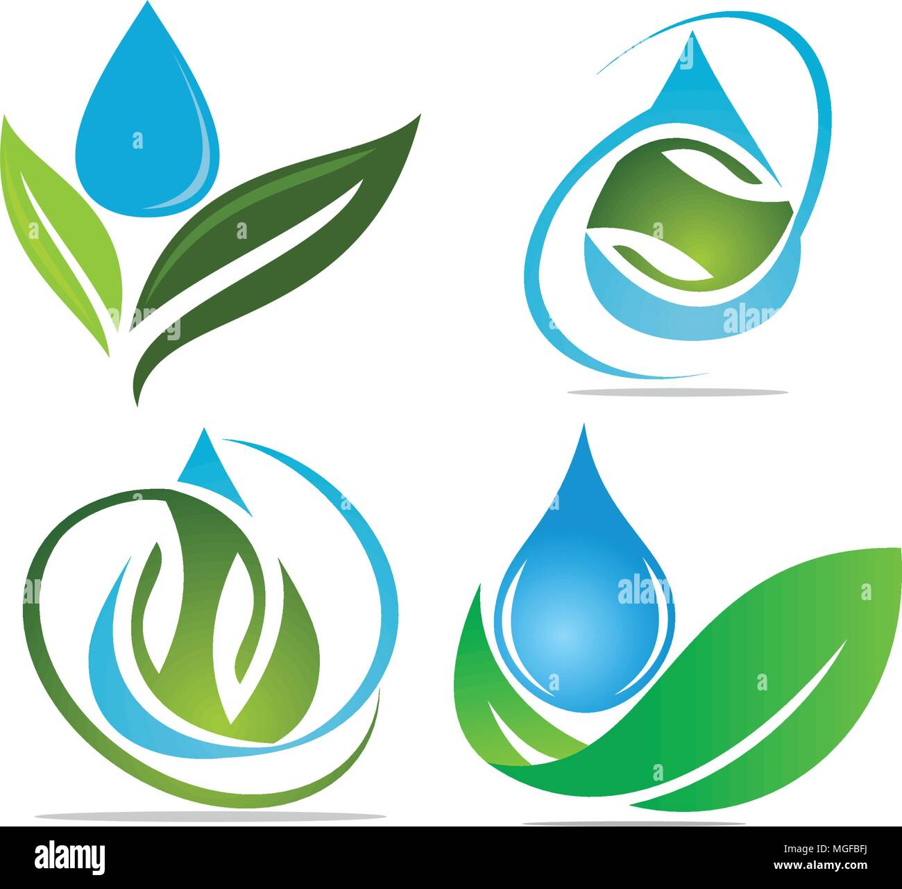 Leaf Water Template Set Stock Vector Image & Art - Alamy