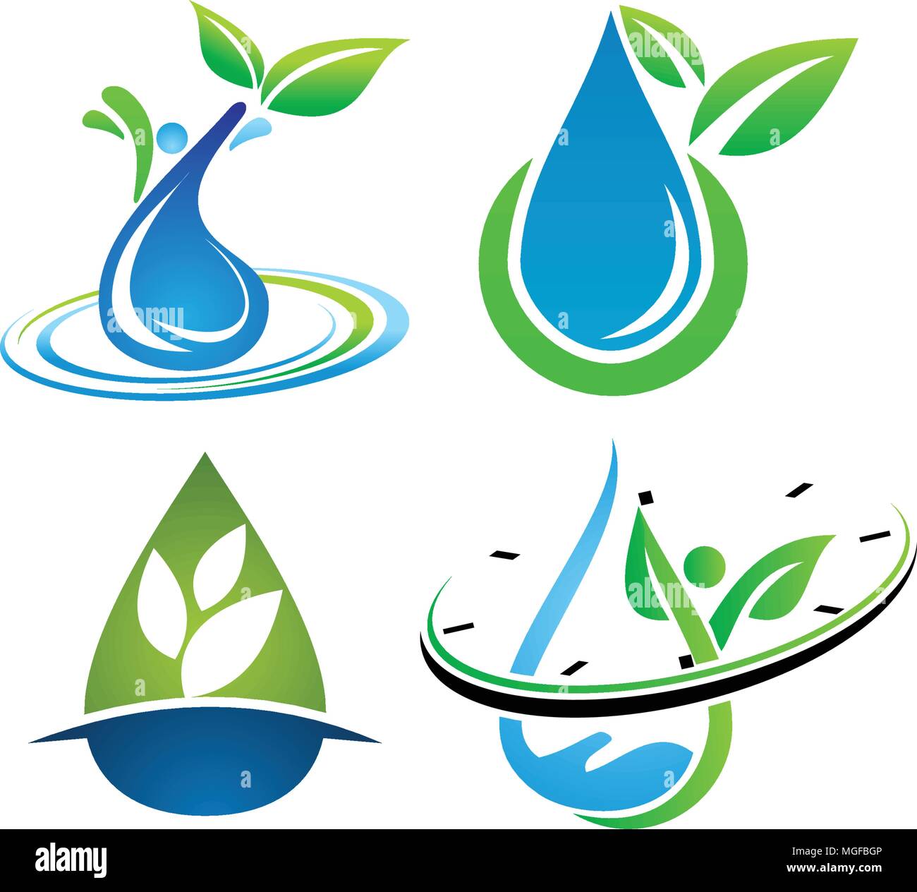 Leaf Water Template Set Stock Vector Image & Art - Alamy