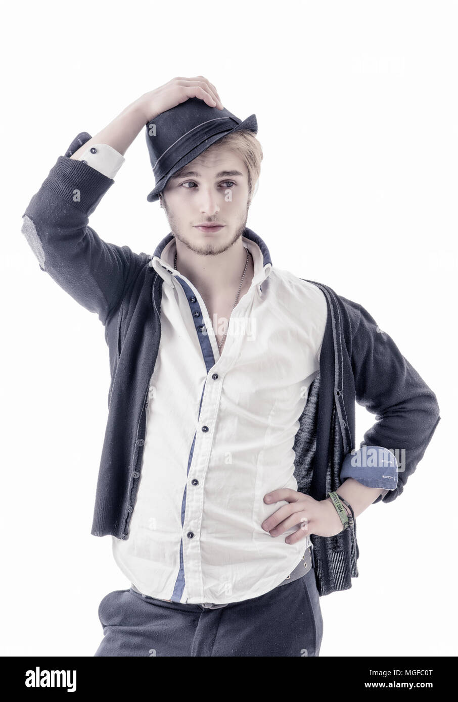 Headshot of handsome blond young man Stock Photo - Alamy