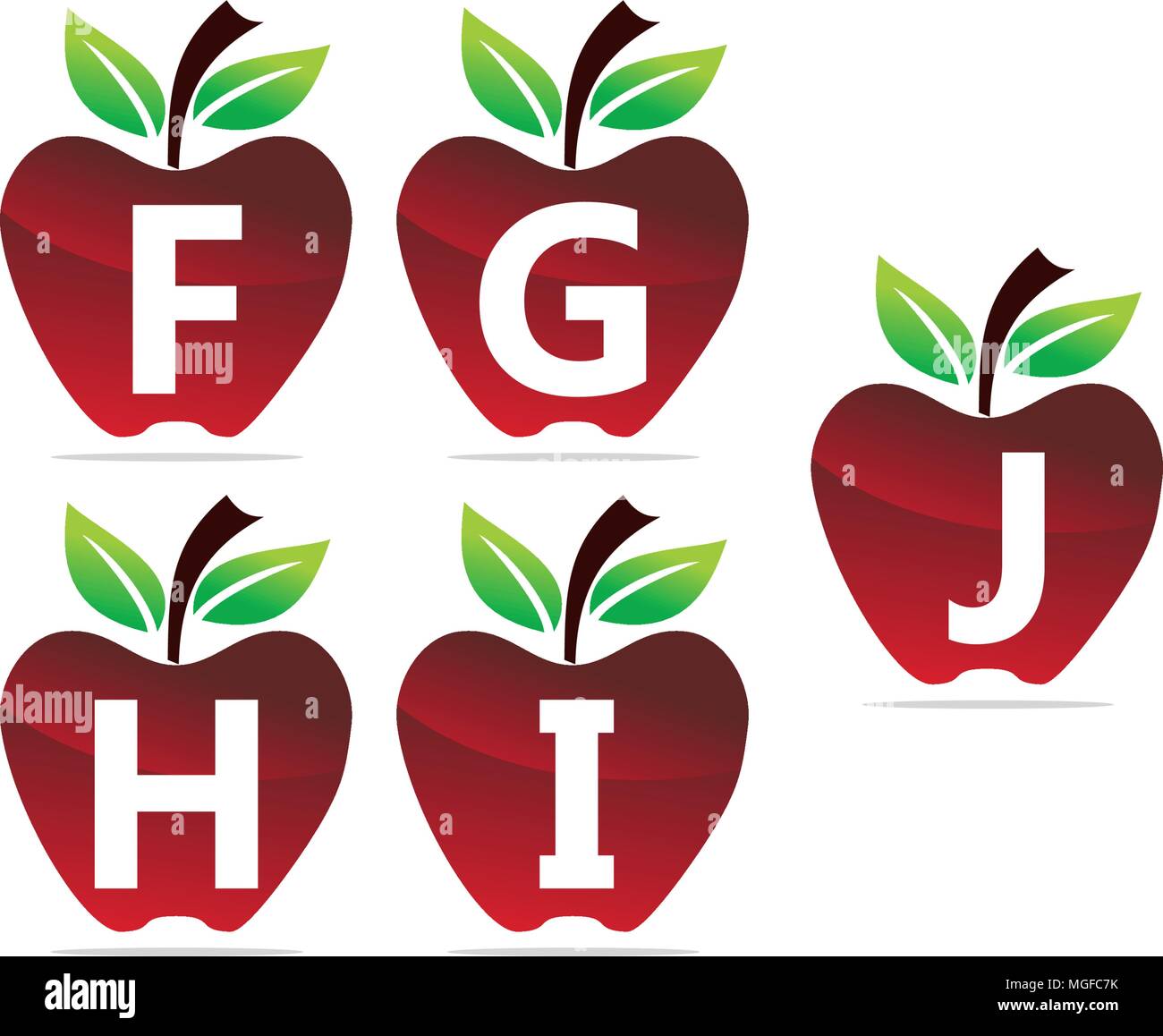 Apple Initial Template Set Stock Vector Image & Art - Alamy