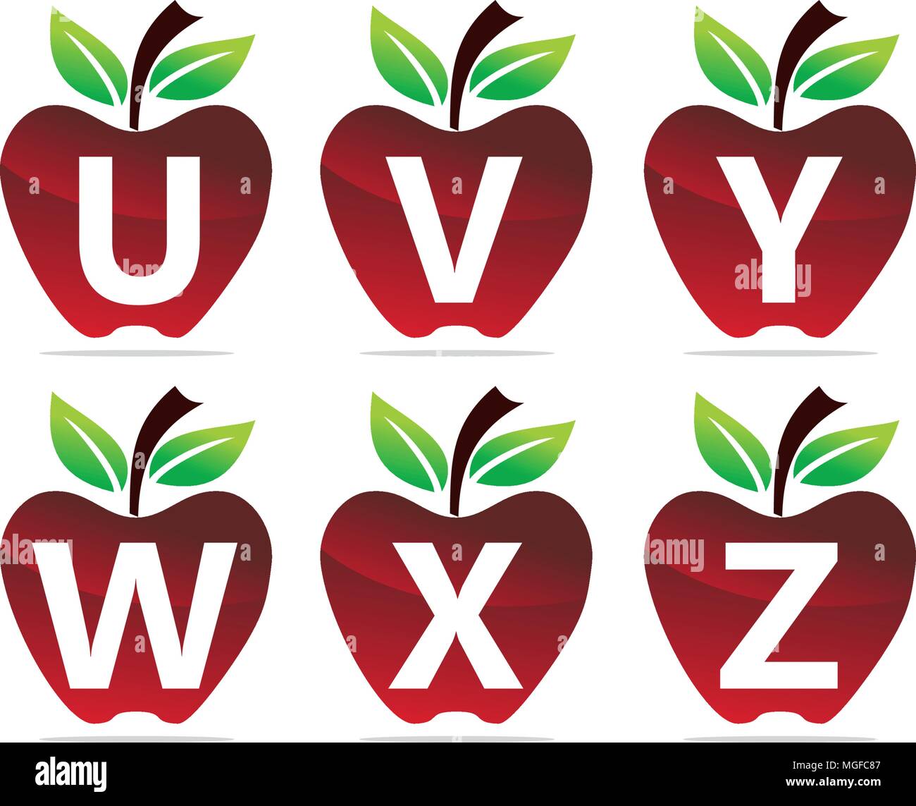 Apple Initial Template Set Stock Vector Image & Art - Alamy
