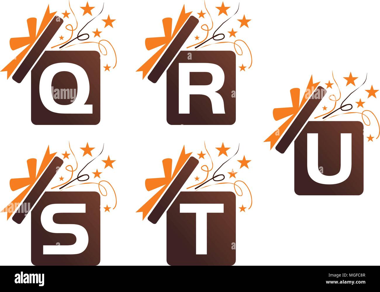 Gift Box Ribbon Template Set Stock Vector Image & Art - Alamy