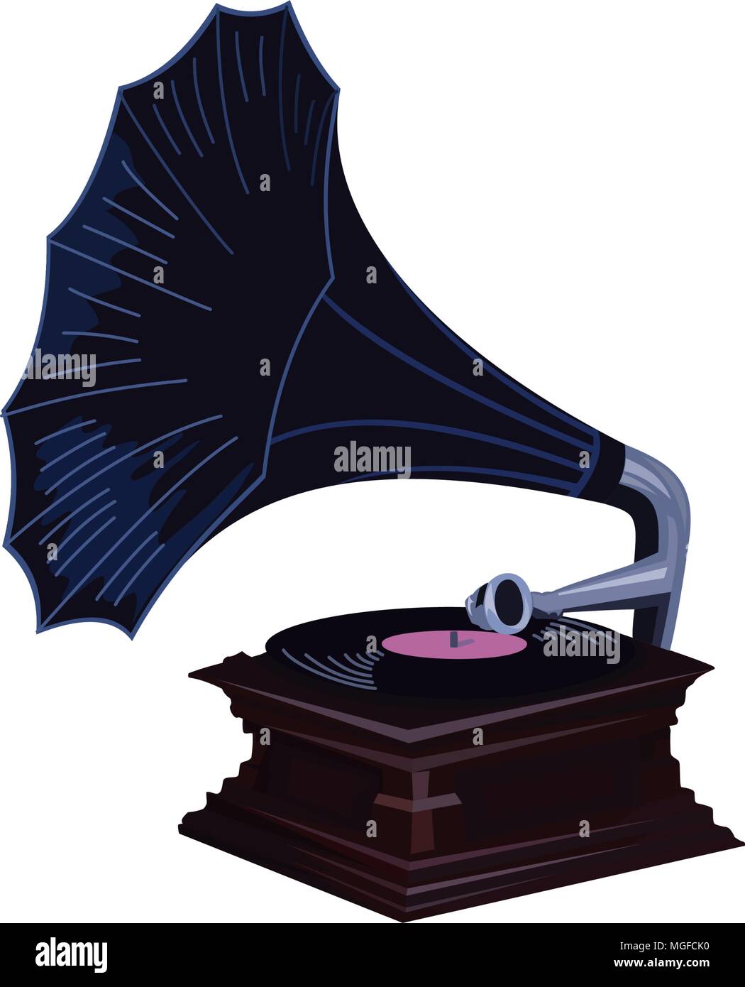 Vintage Phonograph Vector - Old Gramophone digtial graphic Stock Vector ...